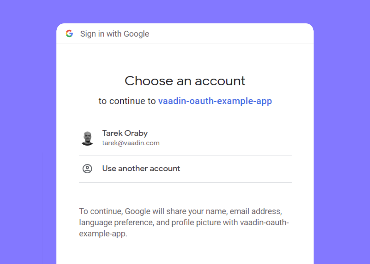 OAuth 2 and Google Sign-in for a Vaadin Application | Vaadin
